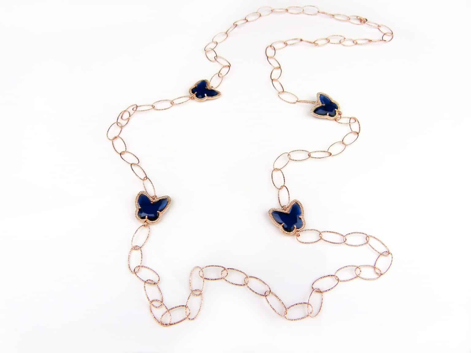 Koop Zilveren halsketting halssnoer collier roos goud verguld Model ...